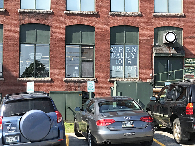 Brick by brick, window by window, this former mill now churns out vintage treasures instead of textiles.