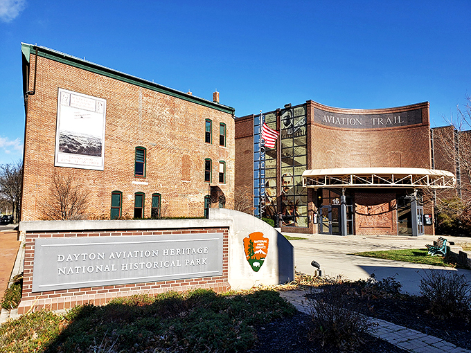 "Orville, I don't think we're in Kitty Hawk anymore!" Step into the Wright brothers' world at this brick-clad time machine.