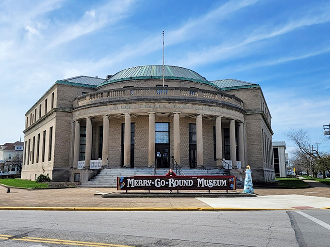 Hold your horses! This grand building houses a whirlwind of carousel history that will make your head spin.