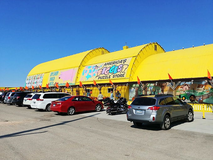 Sweet dreams are made of this! This yellow barn of delights is a sugar rush waiting to happen.