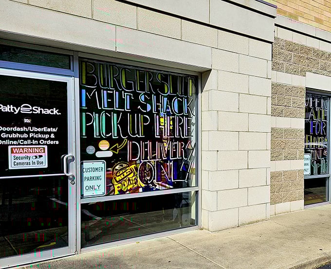 Patty Shack: Where burgers are the star and the windows shout it from the rooftops. A colorful invitation to indulge in Milwaukee's cheesy delights!