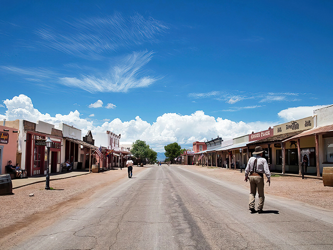 Tombstone: Where tumbleweeds meet tourism! This dusty street scene could be straight out of a John Wayne flick.