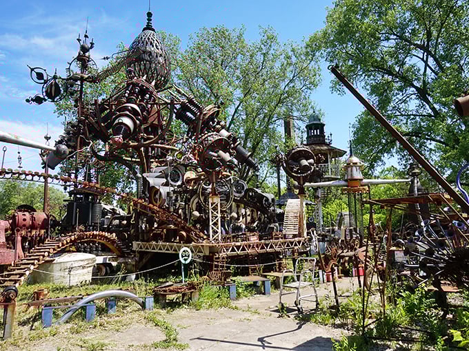 Steampunk paradise or salvage yard on steroids? At Dr. Evermor's, the line blurs delightfully.