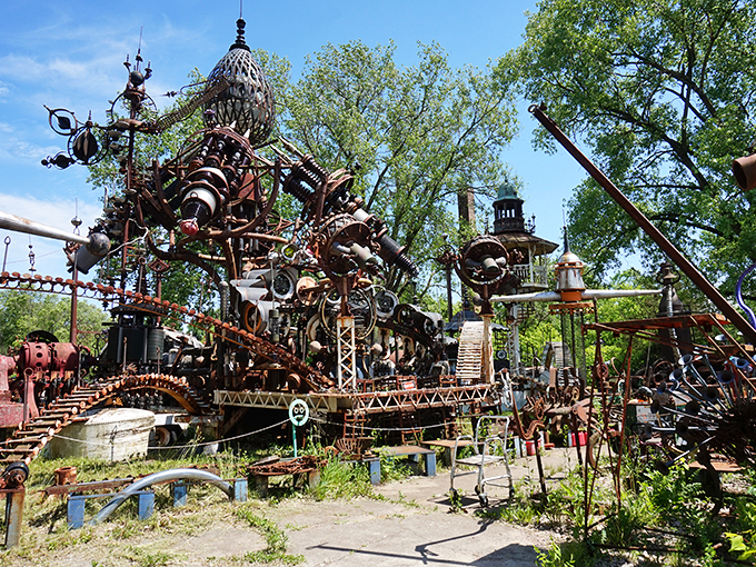 Steampunk paradise or salvage yard on steroids? At Dr. Evermor's, the line blurs delightfully.