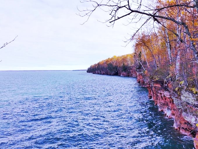 Autumn's paintbrush transforms the shoreline into a masterpiece. Lake Superior's version of a Bob Ross painting come to life!