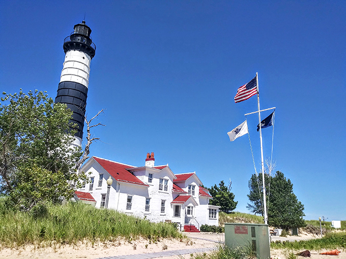 Sand dunes, blue skies, and a towering lighthouse. Big Sable Point is pure Michigan magic, no wand required. 