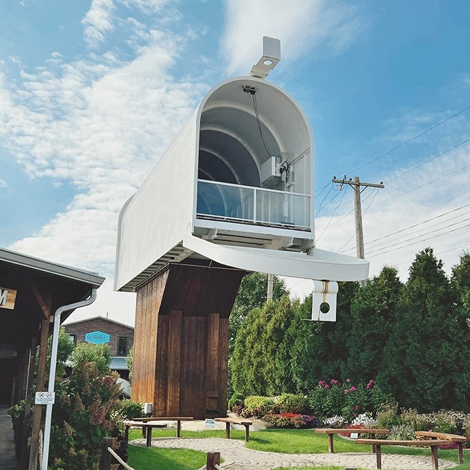 Honey, I blew up the mailbox! Casey's oversized postal box makes bills look less daunting &ndash; and junk mail more exciting.