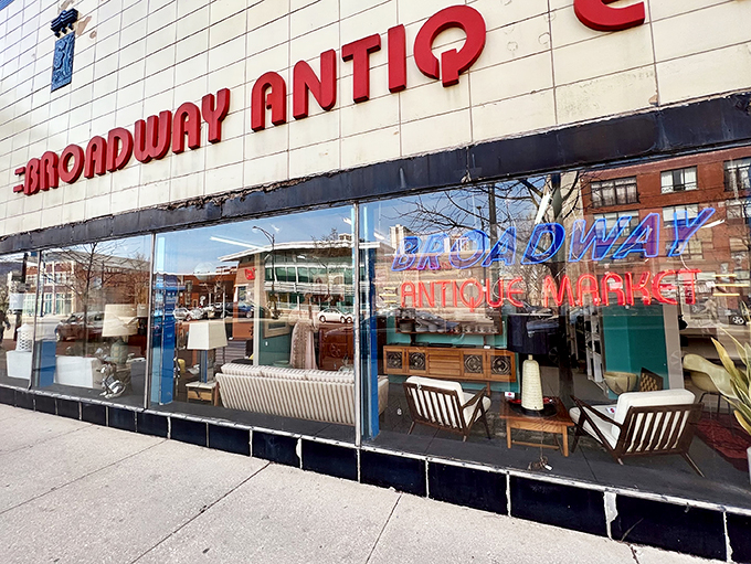 Window shopping here is like peeking backstage at a retro variety show. Each display is a teaser for the blockbuster finds inside.