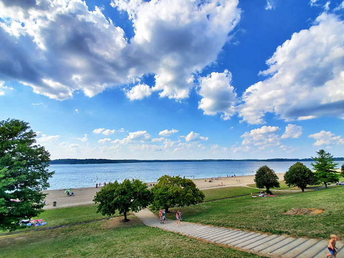 Beach day bliss! Golden sands meet blue skies, creating the perfect backdrop for your "wish you were here" moments.