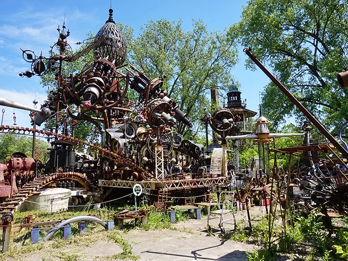 Jules Verne's fever dream come to life! This metallic menagerie proves one man's junk is another's intergalactic spaceship.