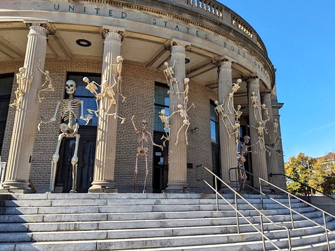 Skeletons on a merry-go-round? It's a bone-afide Halloween party that never stops spinning!