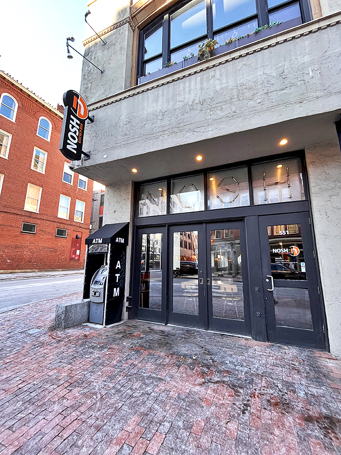 Nosh's facade is urban cool personified. It's the kind of place that makes you want to up your Instagram game, but you're too busy eating to bother.