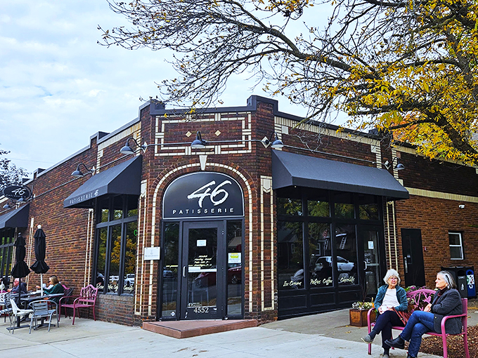 Croissant heaven alert! Patisserie 46's inviting patio is the perfect spot to pretend you're people-watching on the Champs-&Eacute;lys&eacute;es.
