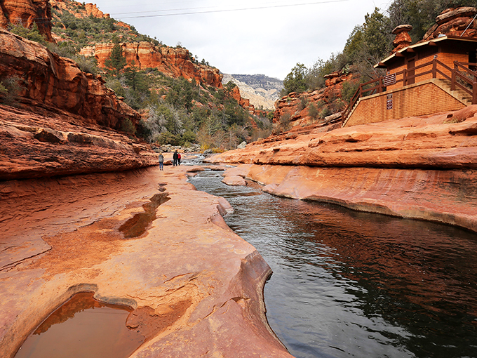 Red rocks and cool waters collide in this nature-made playground. It's like the Earth's version of a lazy river!