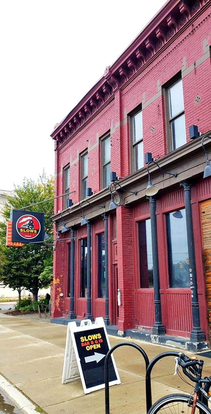 Brick walls, neon signs, and ribs divine. Slows is like the Woodstock of BBQ &ndash; minus the mud, plus all the good vibes.