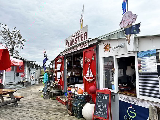 Red, white, and seafood! Sprague's Lobster shack is like a patriotic party where lobster is the guest of honor.