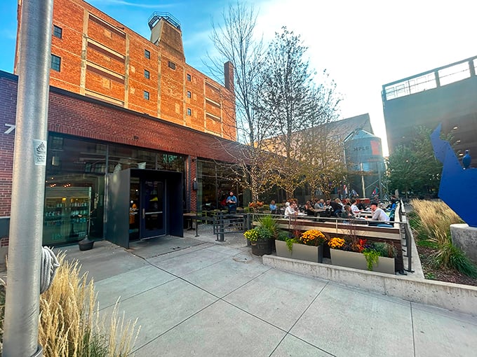 Outdoor bliss at The Freehouse. Sip housemade brews under string lights – it's like a beer garden threw on its Sunday best.