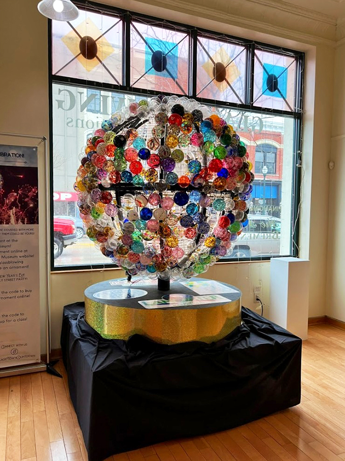 Behold, a kaleidoscope of dreams! This mesmerizing glass sphere is like a disco ball for your imagination.