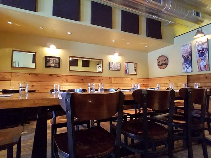 Cozy up in this wood-paneled wonderland, where every seat feels like you've stumbled into Vermont's best-kept secret. It's like a hug for your taste buds.