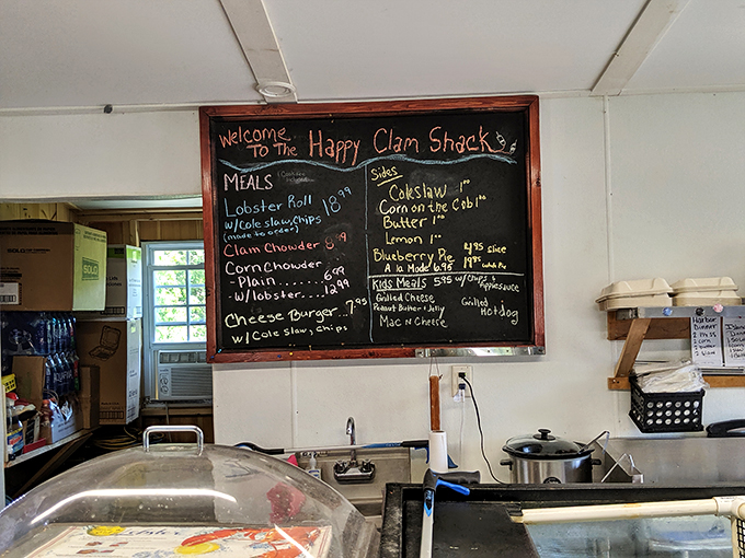 Welcome to the happiest place on earth for clam enthusiasts! This menu board is a treasure map to culinary bliss.