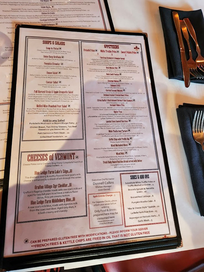 A menu that reads like a love letter to French cuisine. Prepare your taste buds for a journey from escargot to beef bourguignon!