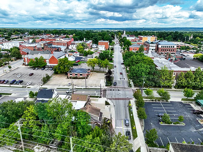 "Bird's eye bliss! Medina unfolds like a patchwork quilt of Americana, each block stitched with stories waiting to be told."