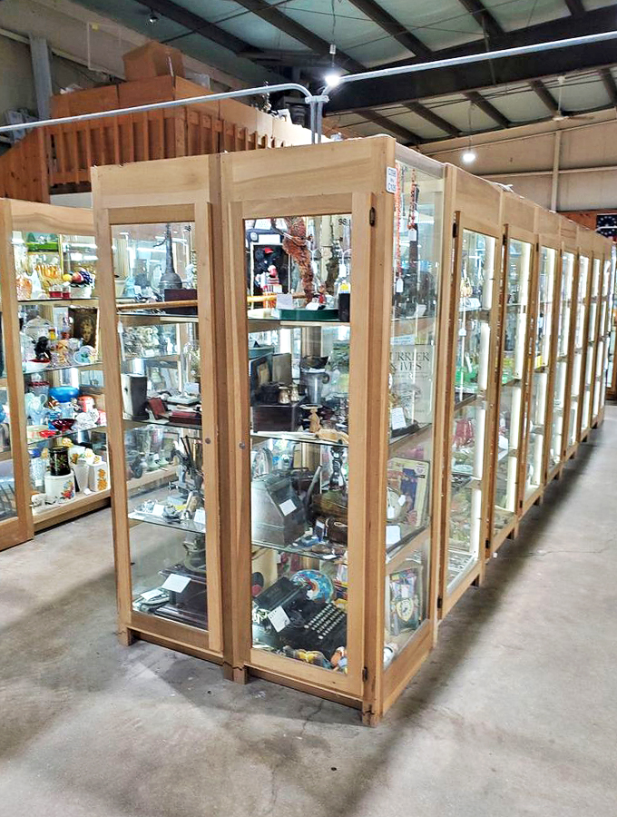 Like a museum where everything's for sale, these glass cases hold countless stories waiting to be discovered and taken home.