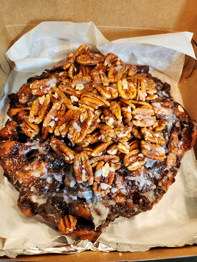 This Texas-sized apple fritter with pecans isn't just breakfast&mdash;it's an edible work of art that demands attention.