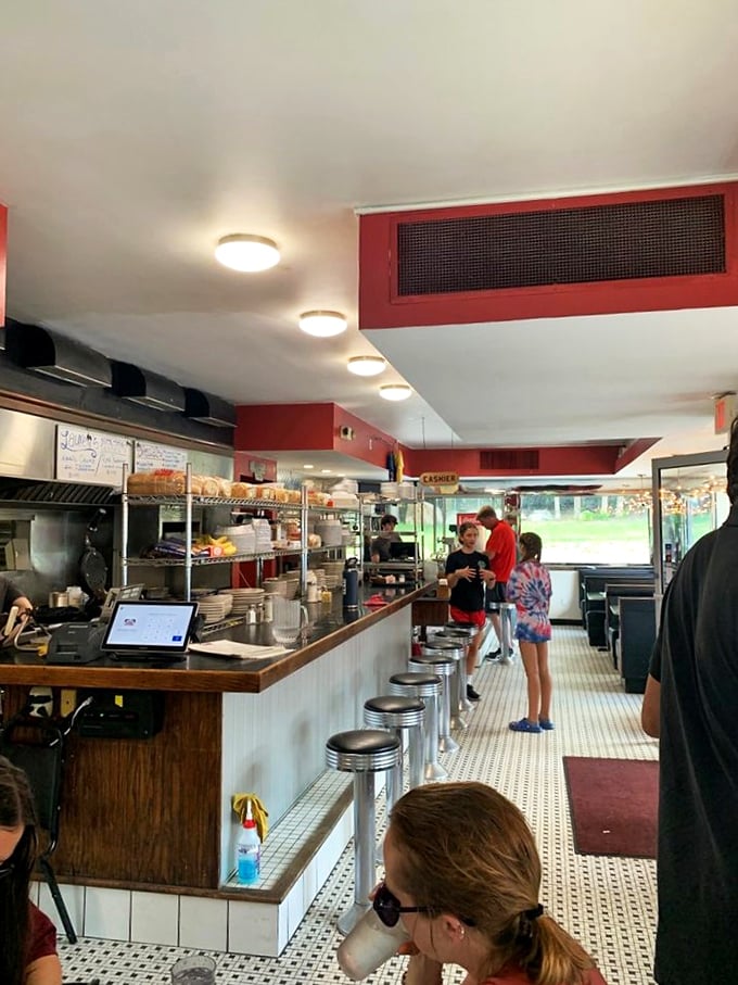 The heart of Bob's beats at this bustling counter. It's where coffee mugs are always full, and the banter flows as freely as the syrup on your pancakes.