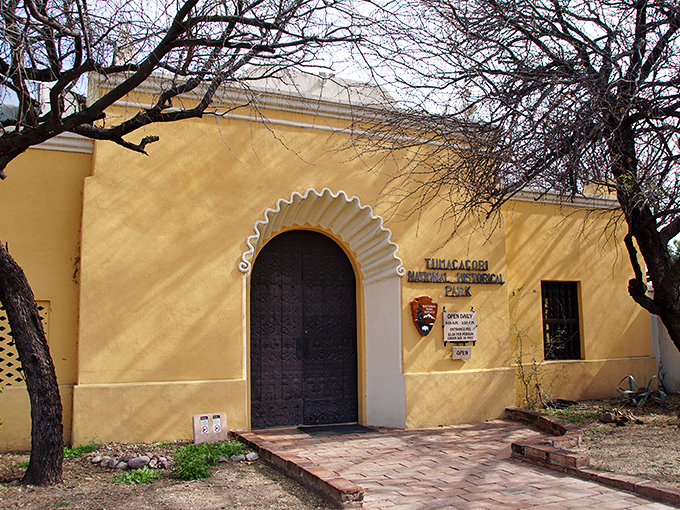 Knock knock! Who's there? Three centuries of history, that's who. This entrance is like a portal to the past, minus the DeLorean.