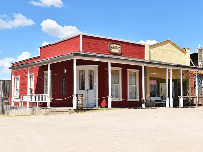 Howdy, neighbor! This ain't your average suburban home. At Granny's House, you'll find more charm than a snake oil salesman's pitch. Photo credit: Mescal Movie Set