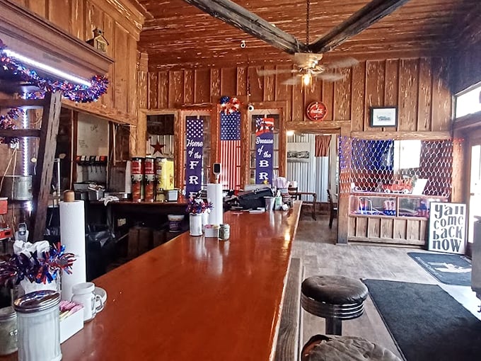 The kind of authentic American diner counter where coffee cups are never empty and conversations flow as freely as the refills.