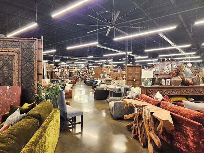 Step into a furniture fantasyland! This sprawling space is like Willy Wonka's factory, but instead of chocolate, it's filled with dreamy decor and cozy corners. Photo credit: Fast Forward
