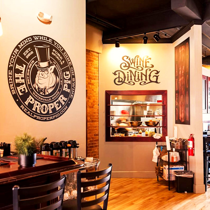 That dapper pig logo watching over diners says it all - this place takes its food seriously, but keeps its sense of humor.