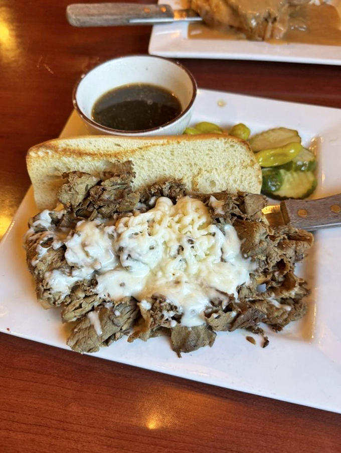 This isn't just Italian beef&mdash;it's a masterpiece of tender meat and melted cheese, with pickled peppers standing guard.