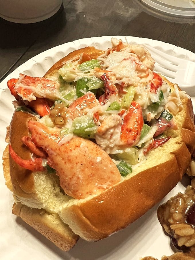 This isn't just a sandwich - it's a love letter to lobster, perfectly dressed and ready for its close-up.