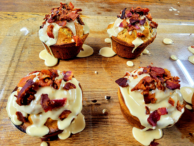 Behold, the breakfast of champions! These maple bacon muffins are what would happen if pancakes and bacon had a delicious love child.
