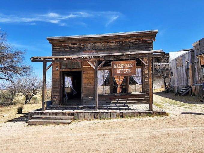 I am the law! echoes through time at the Marshal's Office. John Wayne would feel right at home on that porch. Photo credit: J Mac