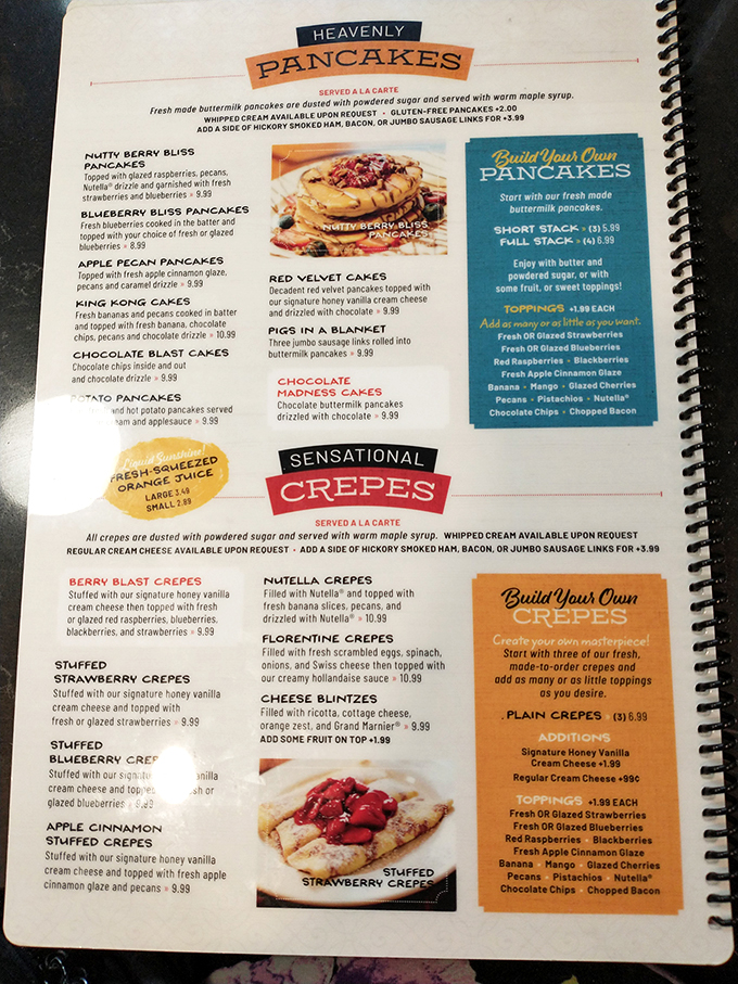 Behold, the breakfast bible! This menu is a choose-your-own-adventure book where every ending is delicious.