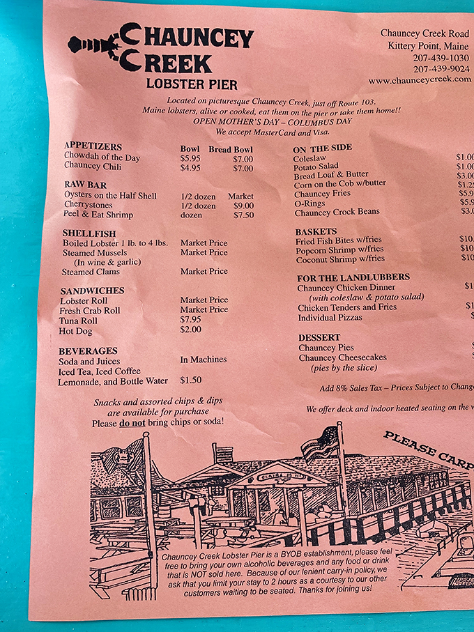 The menu's simplicity is refreshing. No fancy French names here - just "Pick your catch and prepare for bliss."