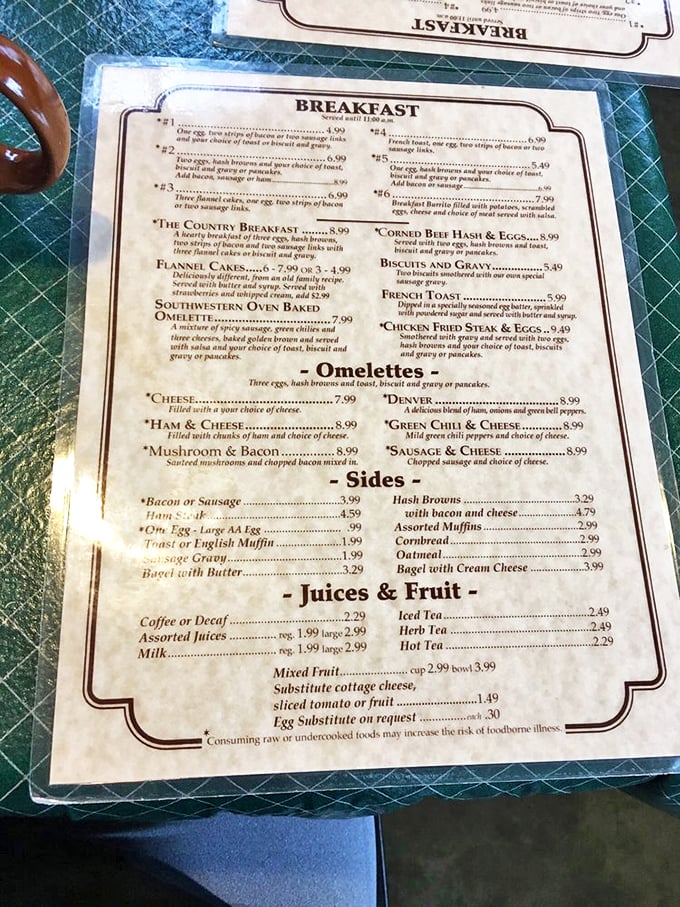 Decisions, decisions! This menu is like a greatest hits album of classic American breakfast fare. Prepare for a delicious dilemma. Photo credit: Jaycee K.