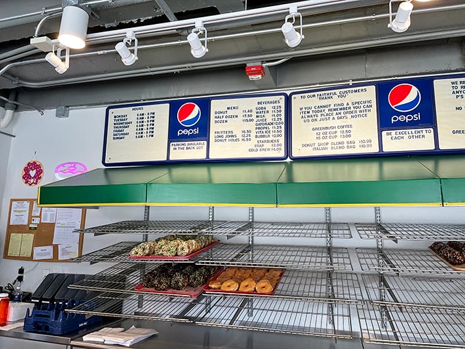 Choices, choices! The menu board reads like a love letter to carbs, with prices that won't break the piggy bank.