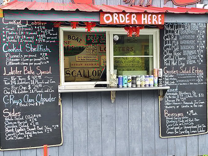 Decisions, decisions! This chalkboard menu is a treasure map of oceanic delights. X marks the spot for your next favorite meal.