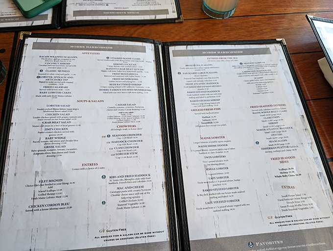 Decisions, decisions! This menu is a treasure map of oceanic delights. Warning: May cause spontaneous "oohs" and "aahs" from neighboring tables.