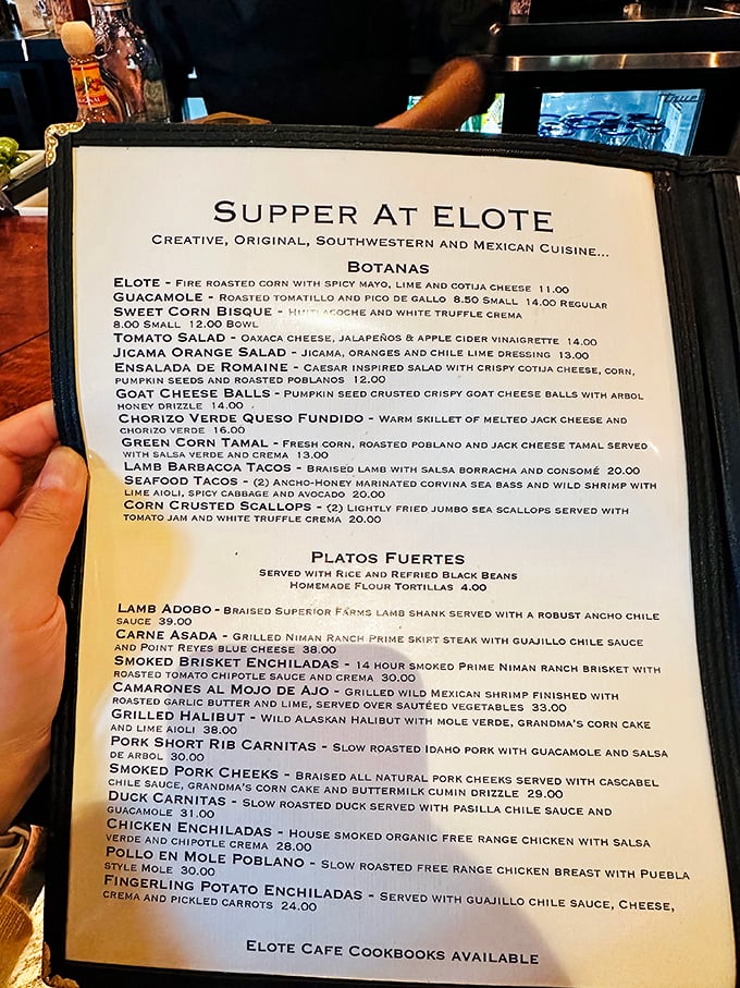 Decisions, decisions! Elote Cafe's menu reads like a love letter to Southwestern cuisine. Warning: May cause spontaneous mouth-watering.