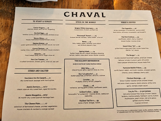 Chaval's menu: A treasure map of flavors that'll have you saying "I'll have one of everything, por favor!" Good luck choosing just one dish.
