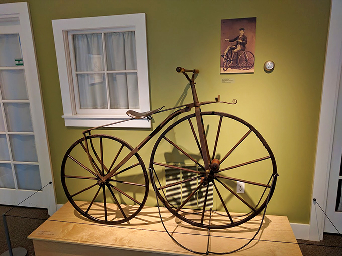 This penny-farthing bicycle reminds us that before Tesla, this was the cutting edge of transportation technology.