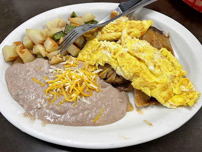 Breakfast of champions! This plate is like a warm hug from your abuela, if your abuela was a culinary genius.