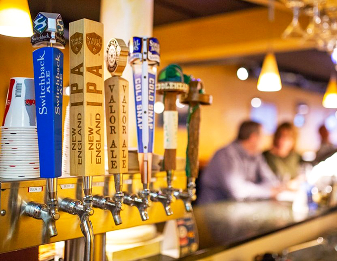 Decisions, decisions! Mimmo's tap selection is like a United Nations of beer. Diplomacy never tasted so good.