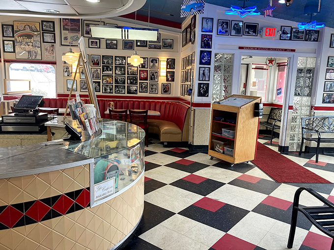 Checkerboard floors and memorabilia galore &ndash; it's like someone bottled the 1950s and spilled it all over this diner. Time travel never looked so delicious!